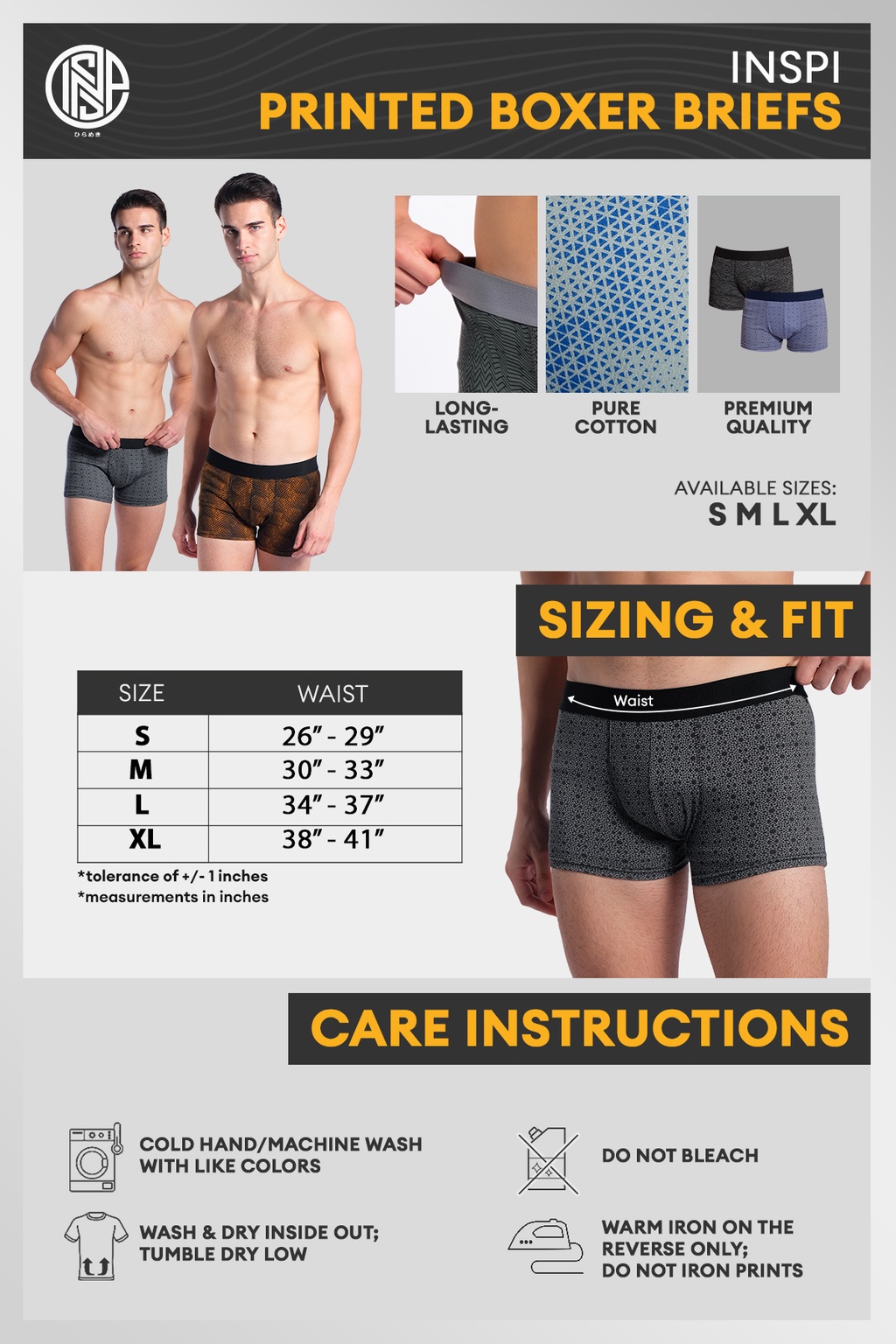 INSPI 3pcs Set Printed Boxer Brief for Men Boxers Shorts Underwear ...