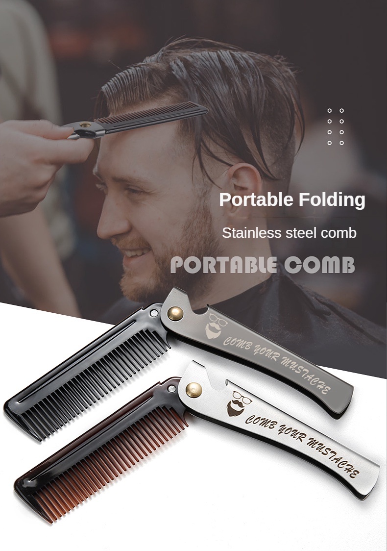 [Durable] Stainless Steel Folding Comb Electroplating Men Women ...