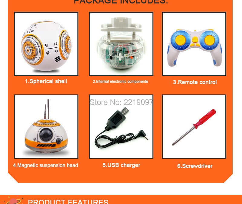 RC BB 8 Robot 2.4G Remote Control With Sound Action Figure Upgrade ...