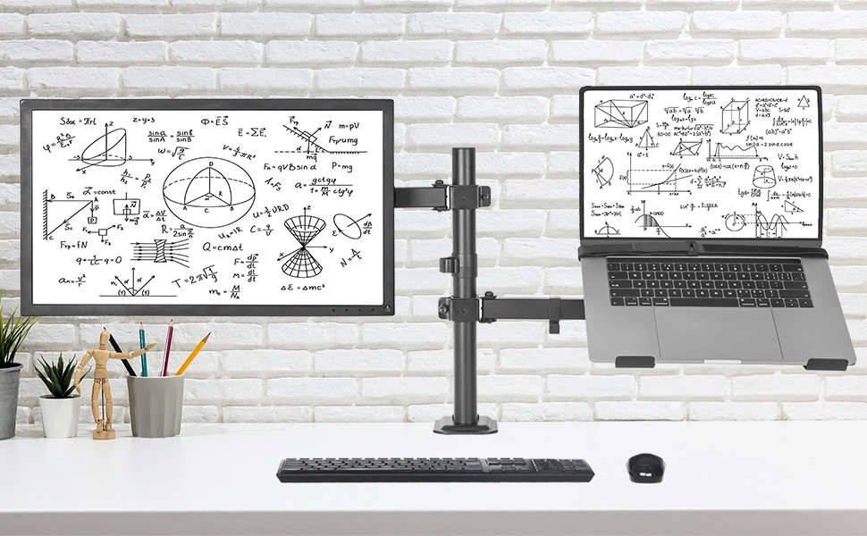 Meewoo Aluminum Height Adjustable Desktop Arm Monitor Holder Plus ...