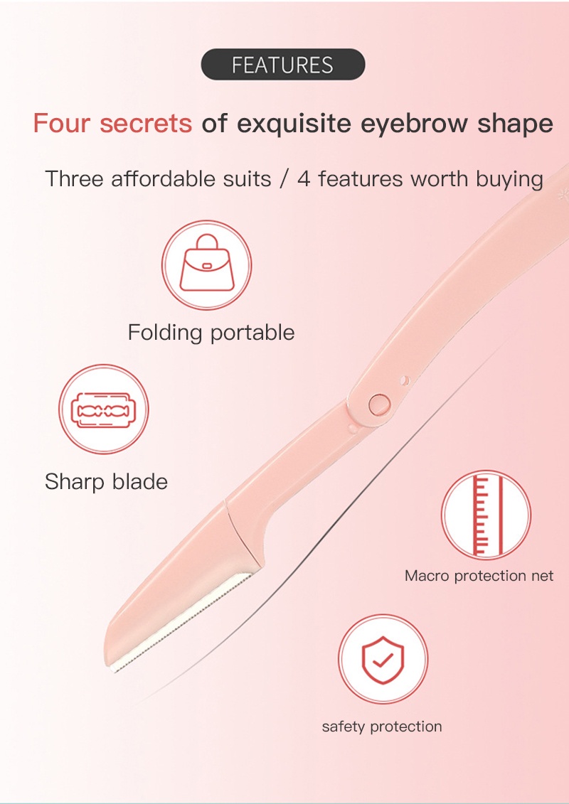 3Pcs/set Eyebrow Trimmer Set Makeup Tools Safe Eye Brow Razor Woman ...