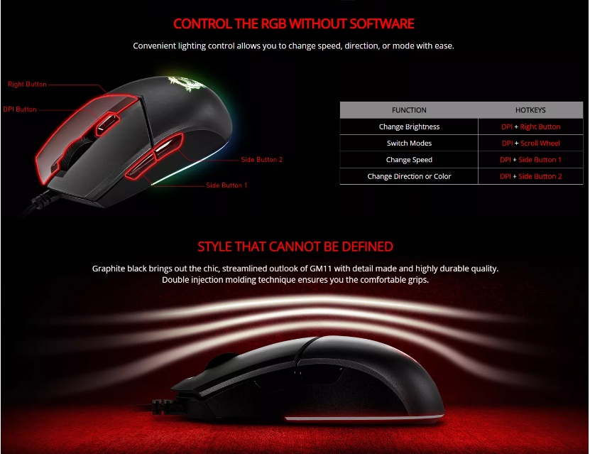 Msi Gaming Gear Vigor GK30 Combo Gaming RGB MechanicalLike Keyboard and ...