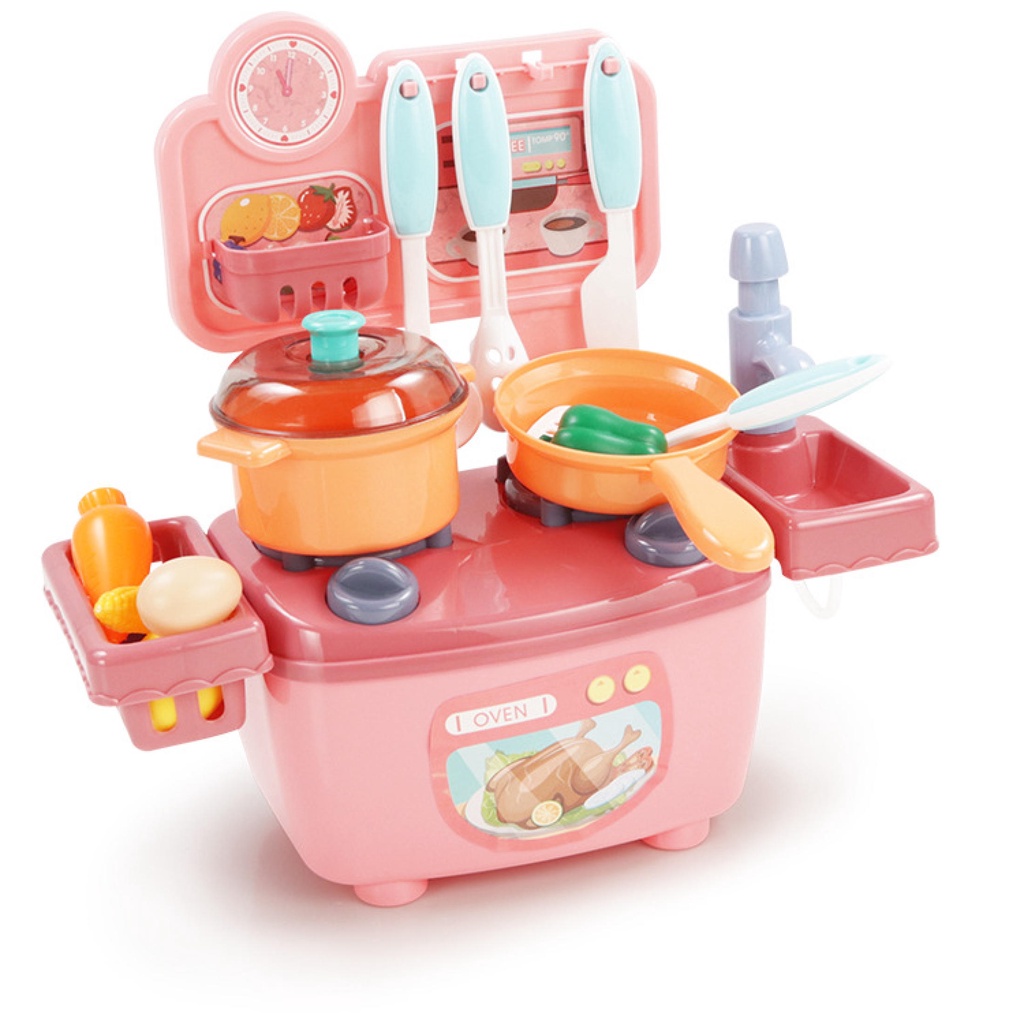 YUNLEO Mini Kitchen Playset Cooking Toys Set House Play Tableware Kit ...
