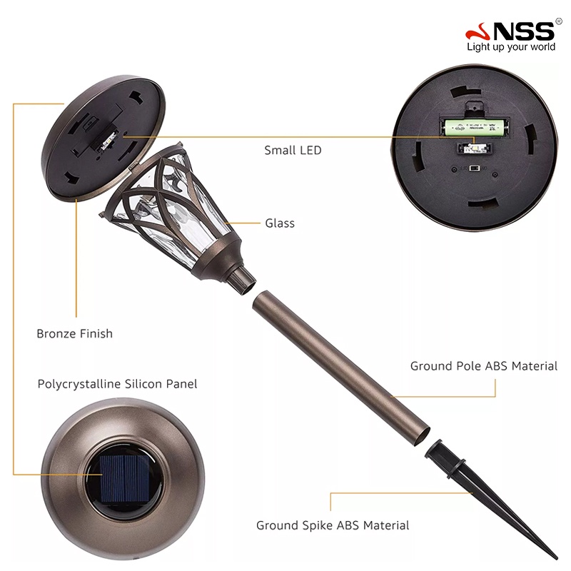 NSS solar outdoor light solar garden light decoration lught led lawn ...