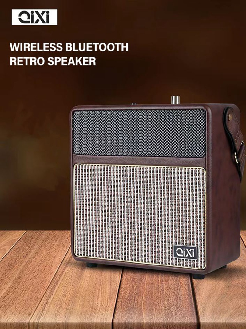 Sk-2027 Classic Leather-lined Deep Sound Portable Karaoke Wireless Bluetooth Speaker With ...