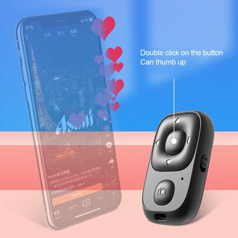 Rechargeable Mini Bluetooth-compatible Remote Control Wireless Controller Self-Timer Camera ...