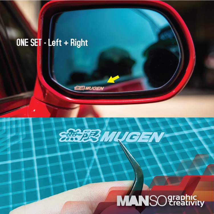 Mugen Spoon Sport TRD Sticker Hydrophilic Side Mirror Honda FD2R Jazz ...