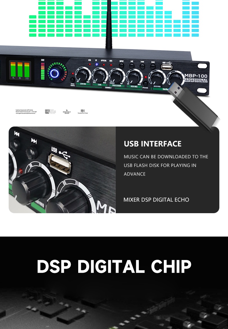 DSP Audio Digital Signal Processor Gain Subwoofer Repair with Bluetooth ...