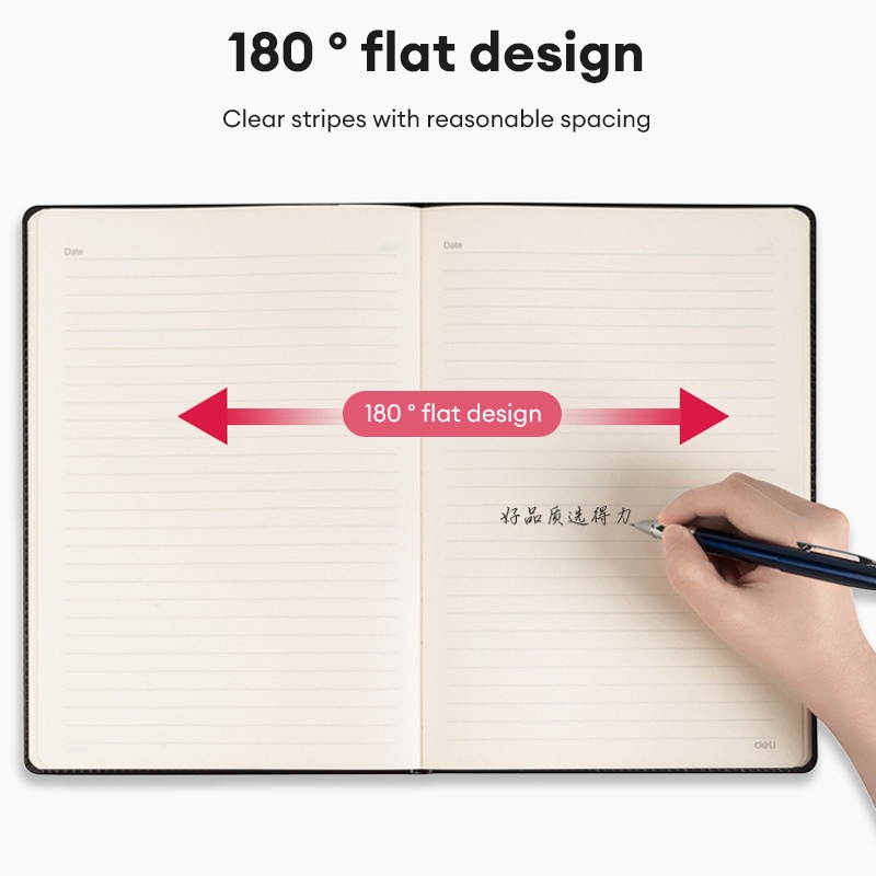 Deli 25K Leather Cover Notebook 80sheets Thick Business Meeting ...