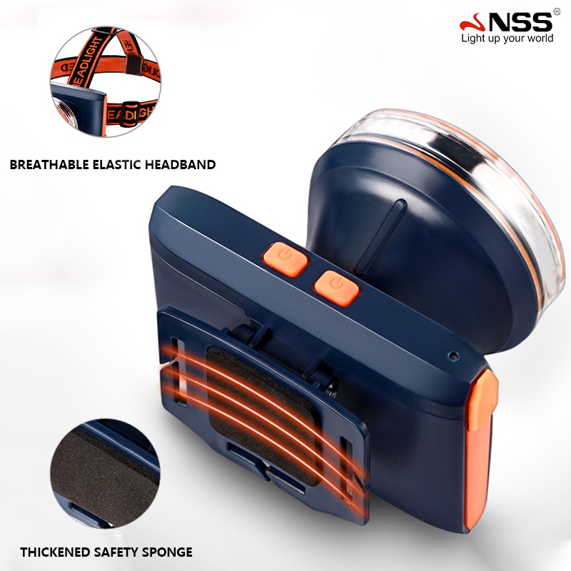 NSS Headlamp Flashlight Rechargeable Waterproof LED strong light ...
