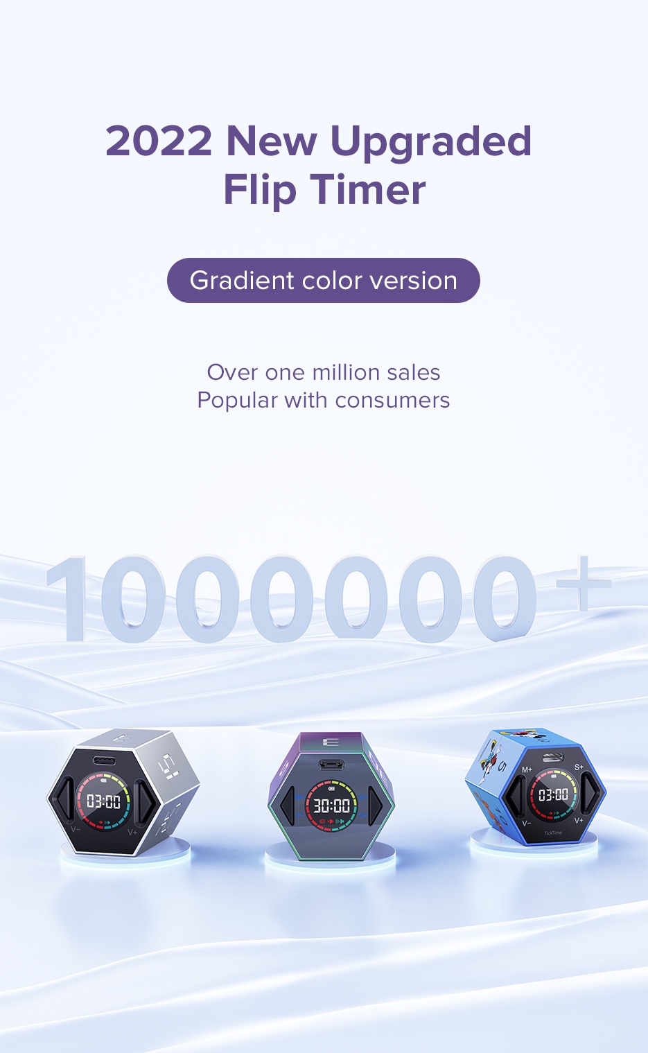 Llano Gradual Purple Ticktime Electronic Led Countdown Timer Clock Multi Function Digital Timer