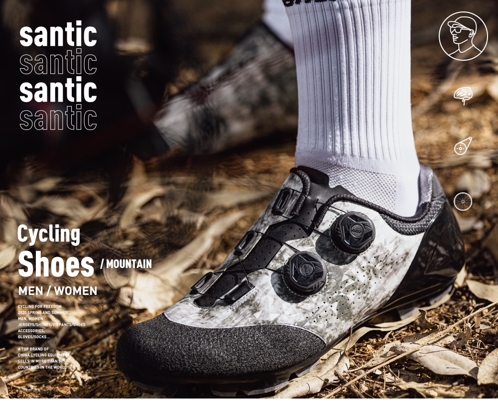 Santic Cycling Carbon Fiber Sole MTB Shoes Men SPD Compatible ...
