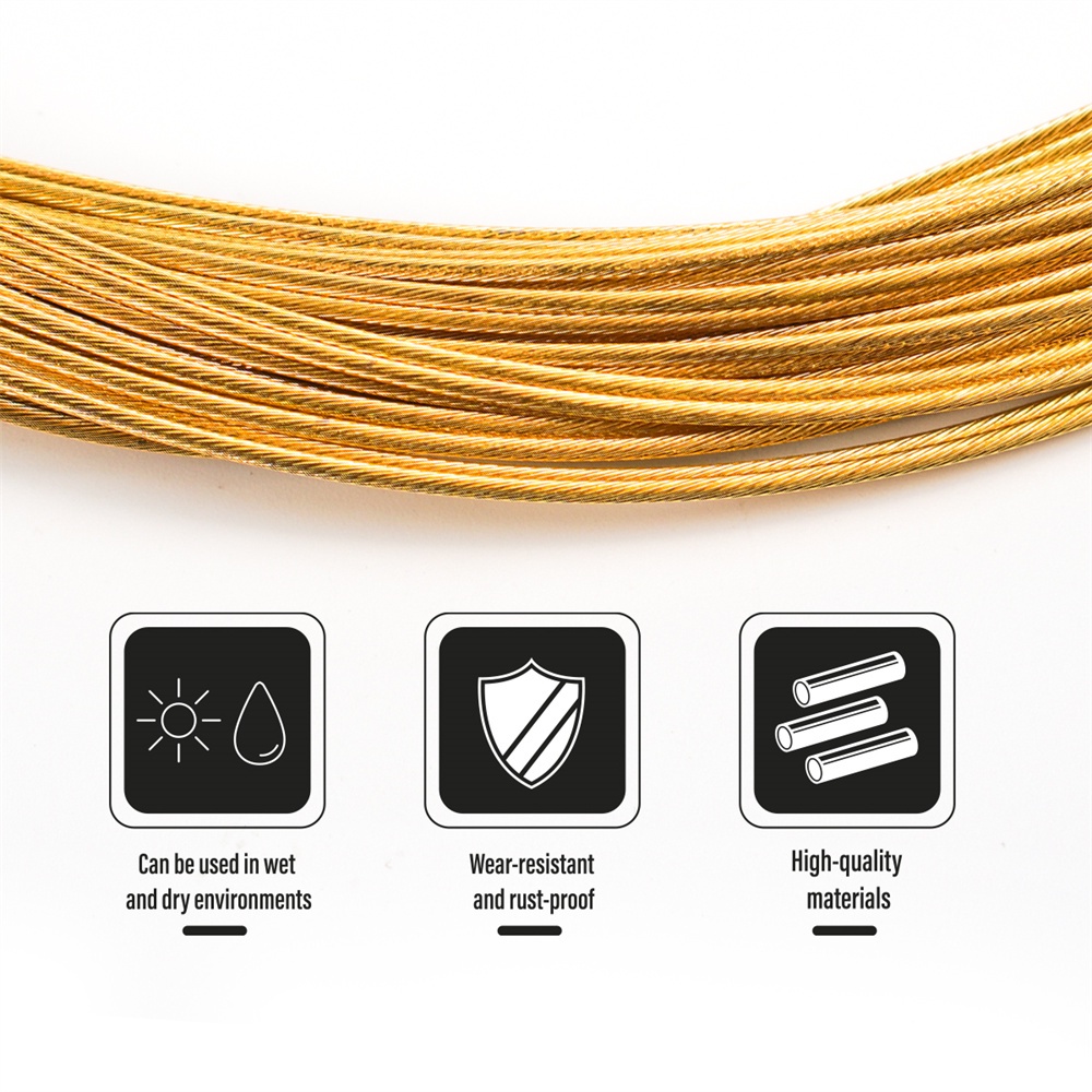 CNC Gold Teflon MTB Shift Cable Bicycle Shifter Line Wire 2100mm Road ...