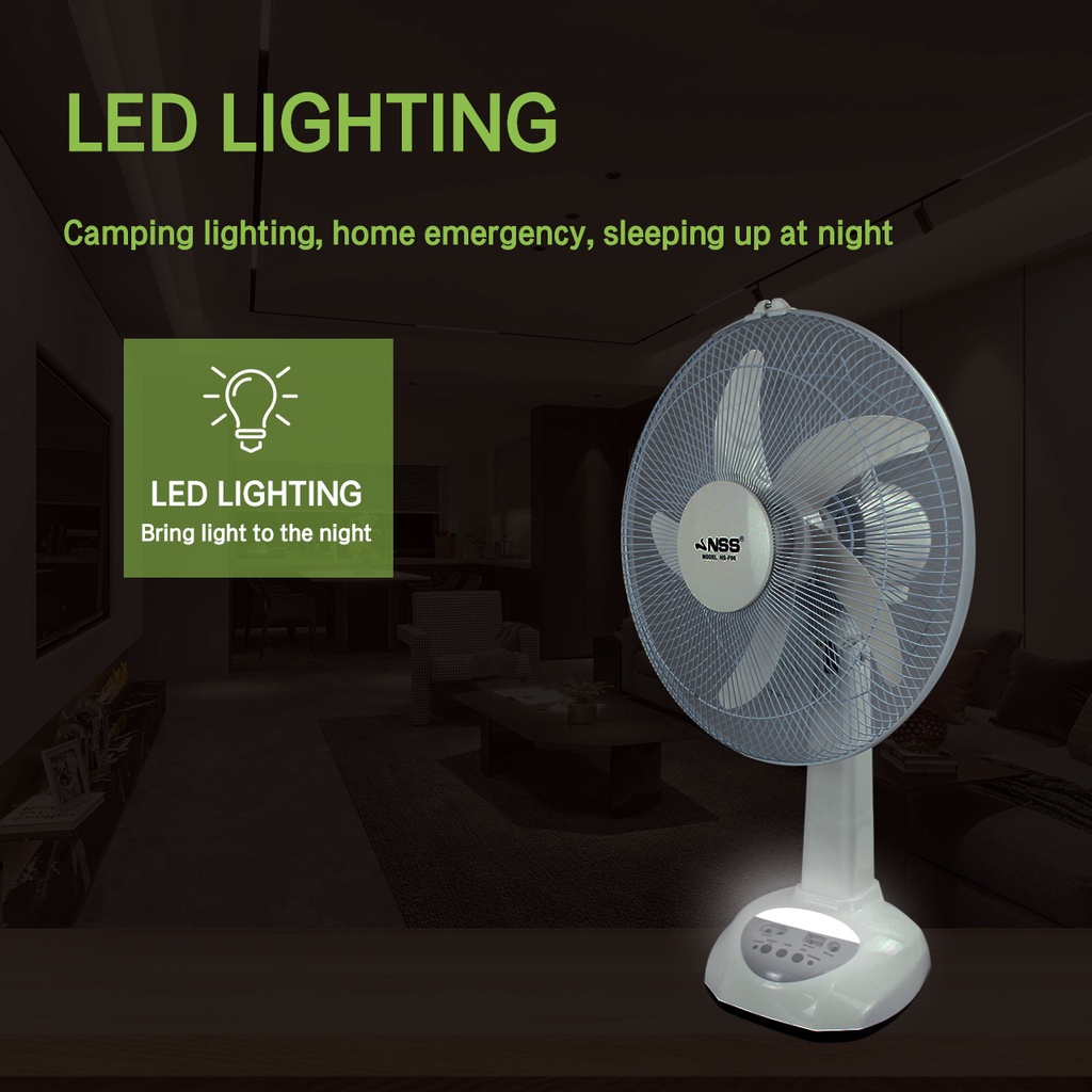 NSS Rechargeable 14" Solar Electric Fan with Solar Panel Solar Fan with ...