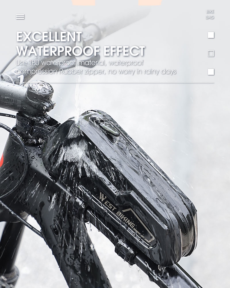 WEST BIKING Bicycle Bag Waterproof Cycling Top Tube Front Frame ...