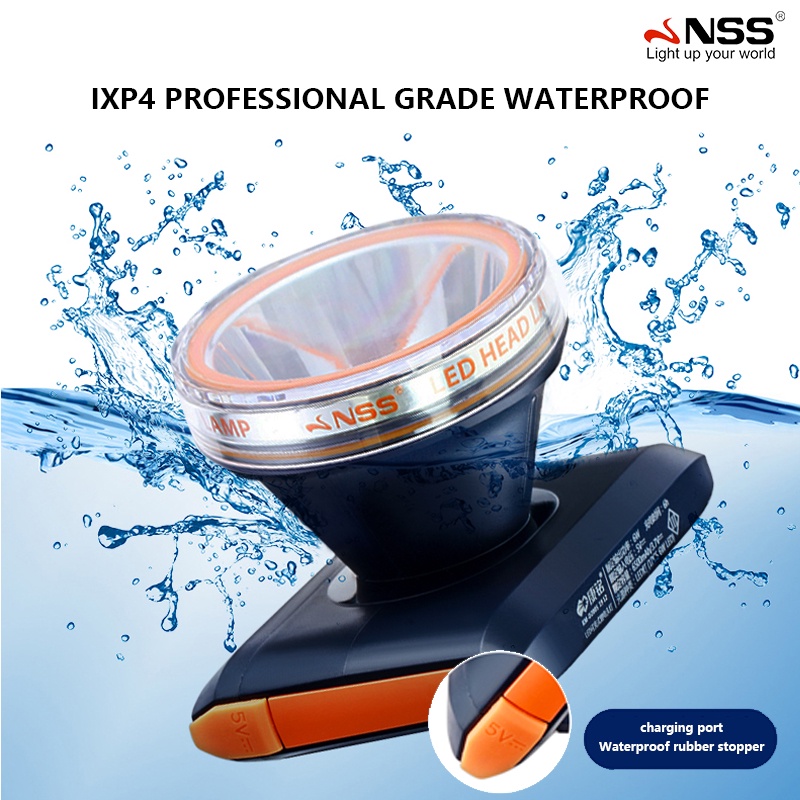 NSS Headlamp Flashlight Rechargeable Waterproof LED strong light ...