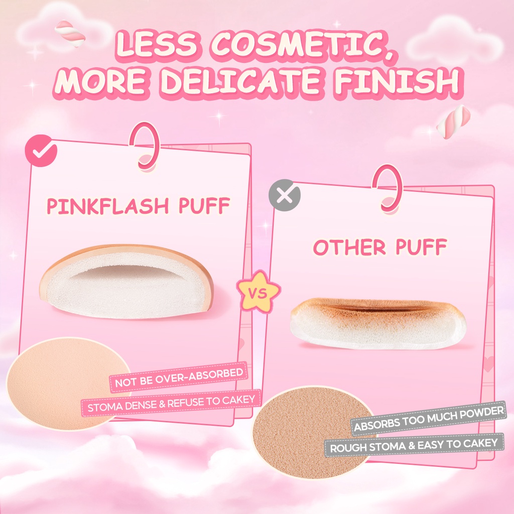 PINKFLASH 2 in 1 Puff Double-Side Use Puff Air cushion Soft Cosmetic ...