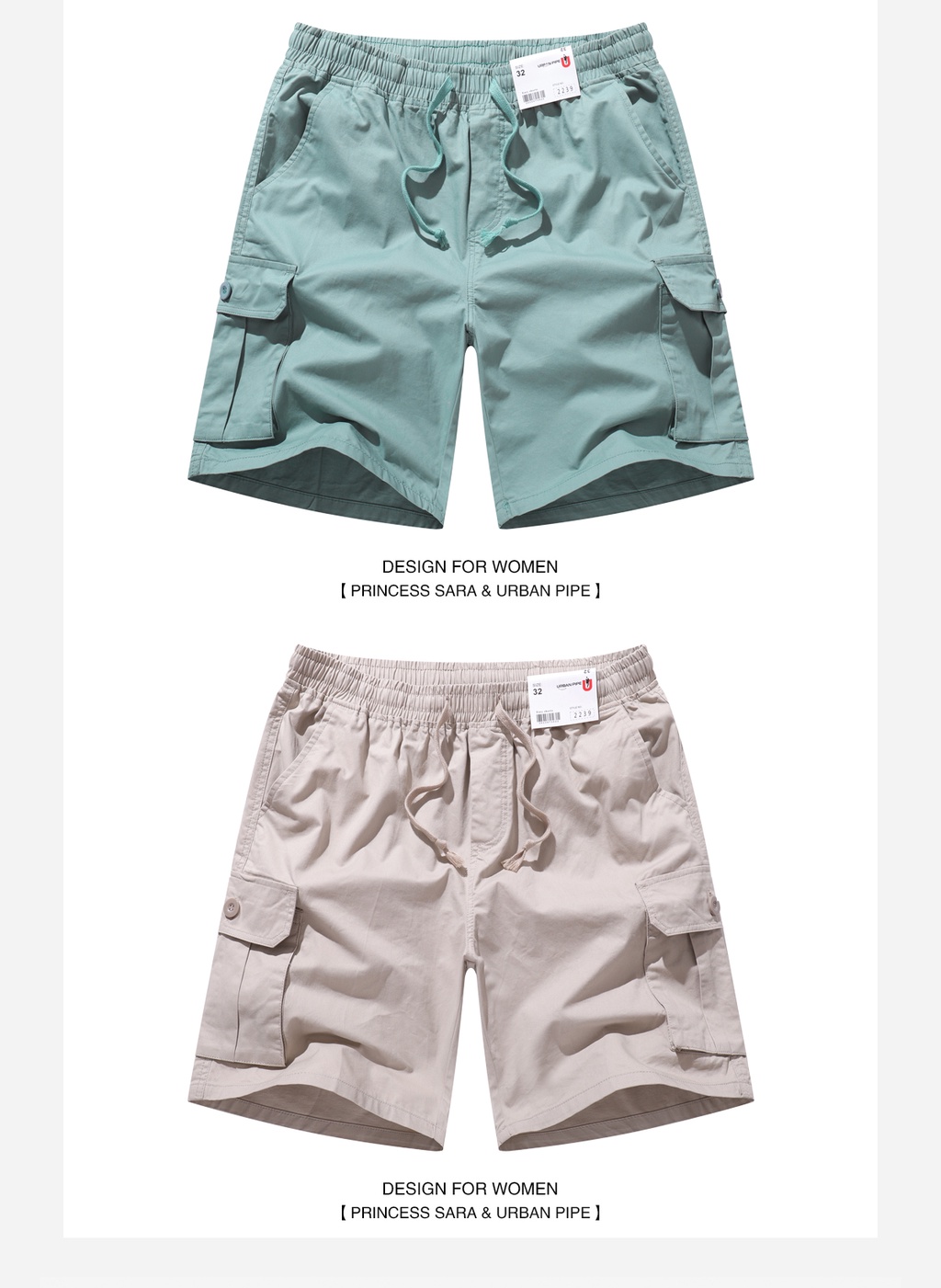 URBAN PiPe Shorts For Men Pockets Cargo Knee-Length Buttons Fashion ...