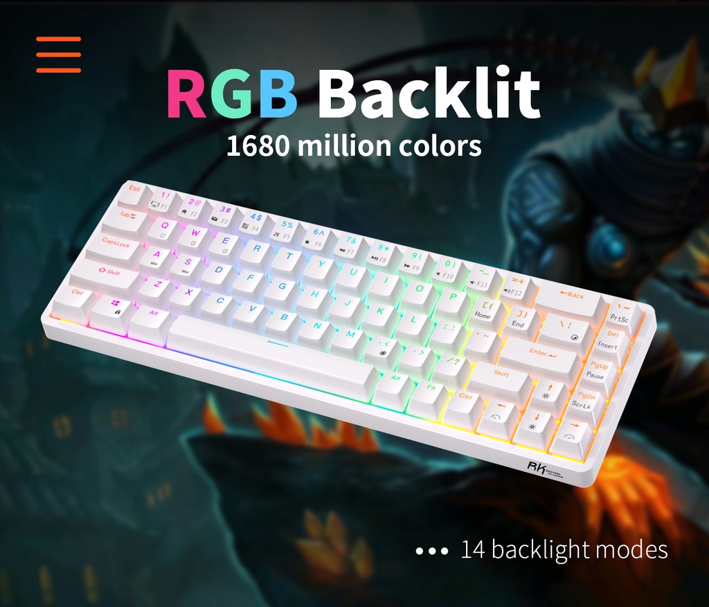 Royal Kludge Rk837 Rkg68 Mechanical Mini Wireless Keyboard With 60 Percent RGB Backlit Rk G68 ...