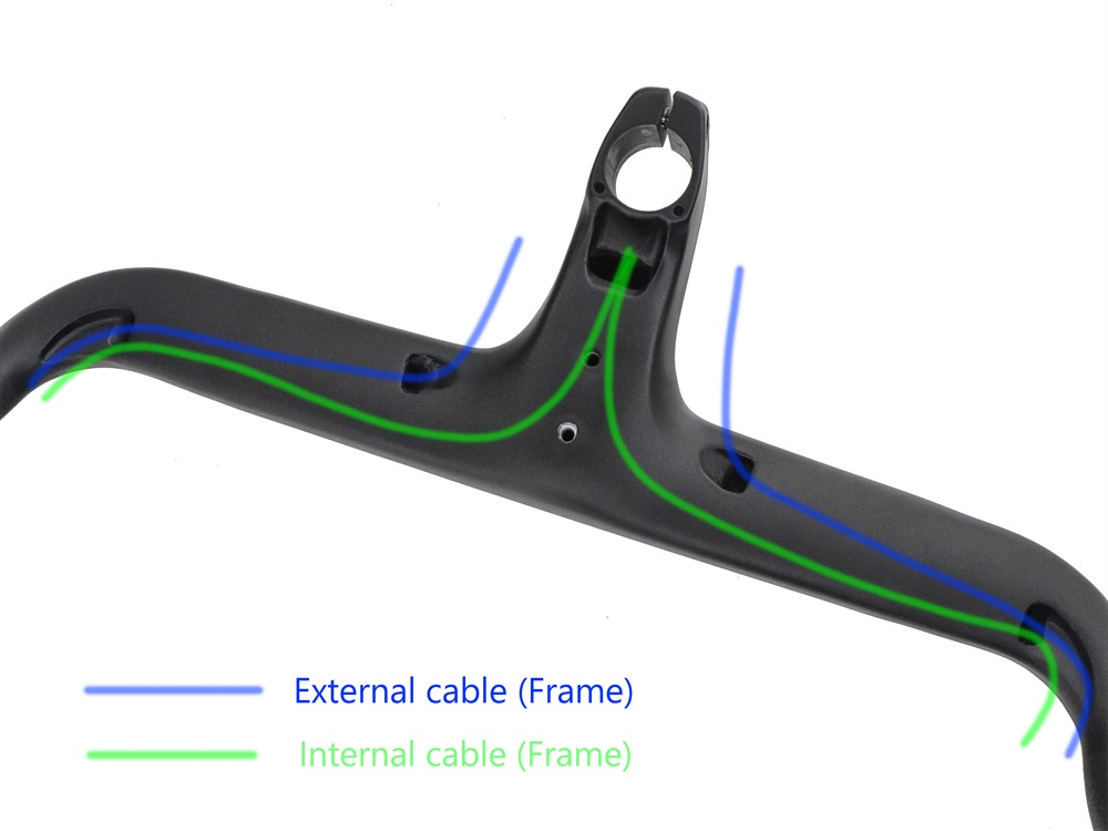 KOCEVLO Carbon Road Bicycle Handlebar Integrated Handlebar Internal ...