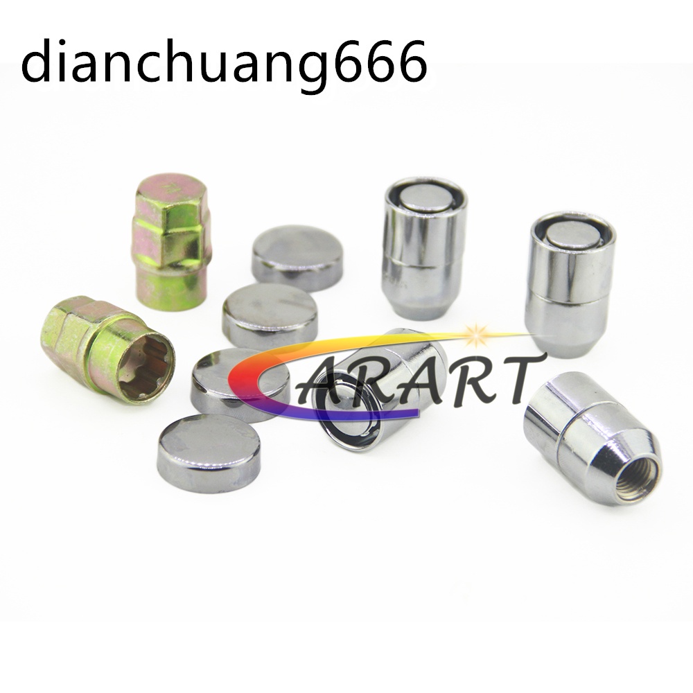 No. 19 cone M12x1.5/1.25 Wheel Lock Lug Nuts 4 Car Anti Theft Locking ...