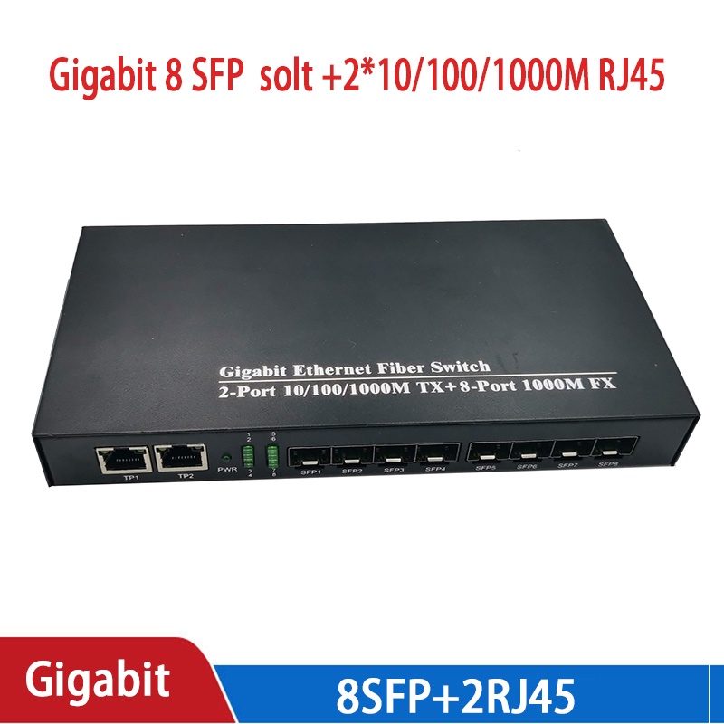 Fiber Optical switch 8 SFP 2 1000M RJ45 Industrial Grade Gigabit Ethernet Switch media Converter ...
