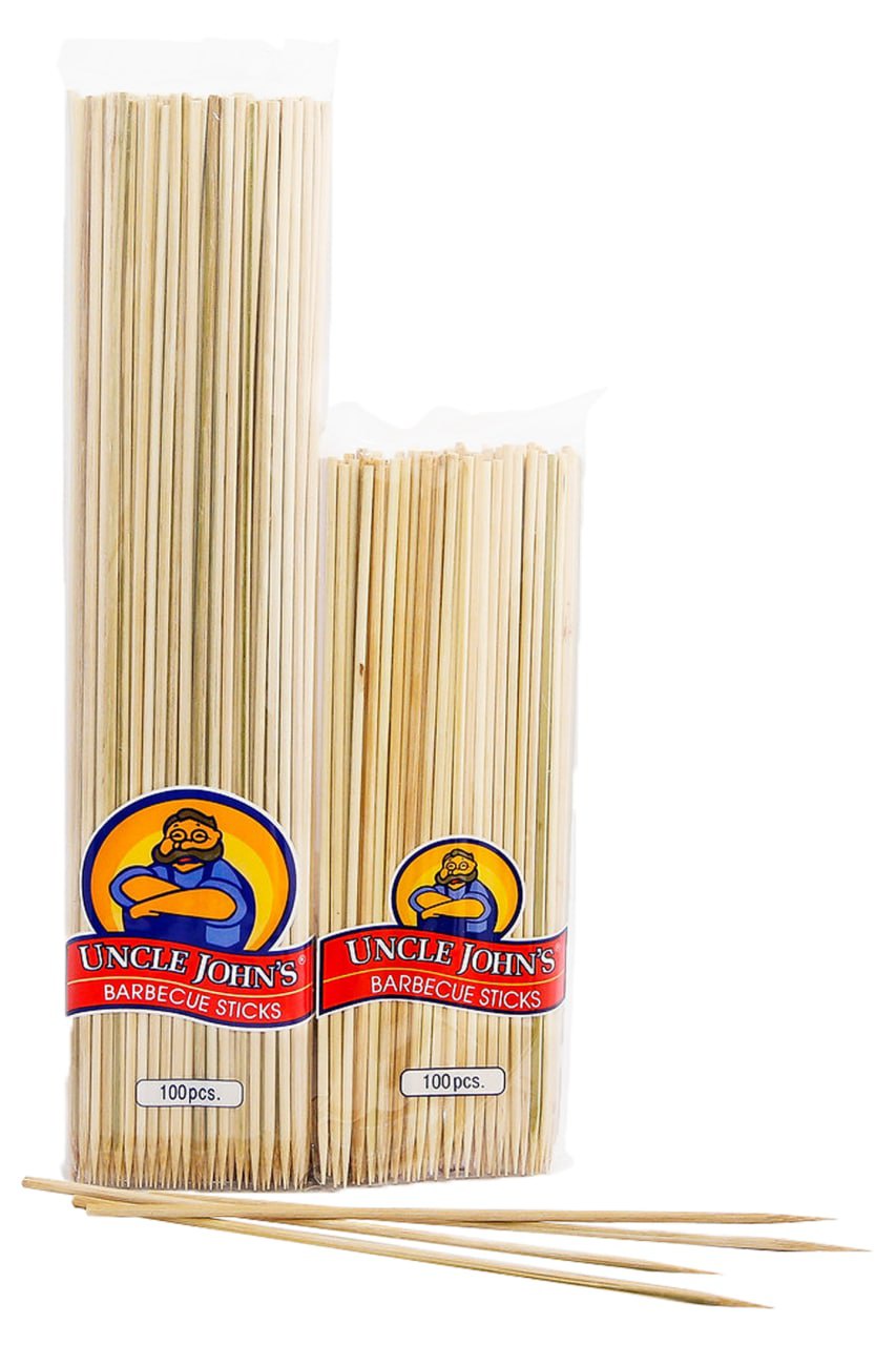 Uncle John's Barbecue Sticks 100s 8in and 12in (Bamboo, skewers, bbq ...