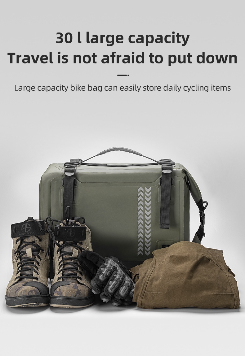 Rockbros Motorcycle Rear Bag Waterproof Back Seat Bag PVC 30L High ...