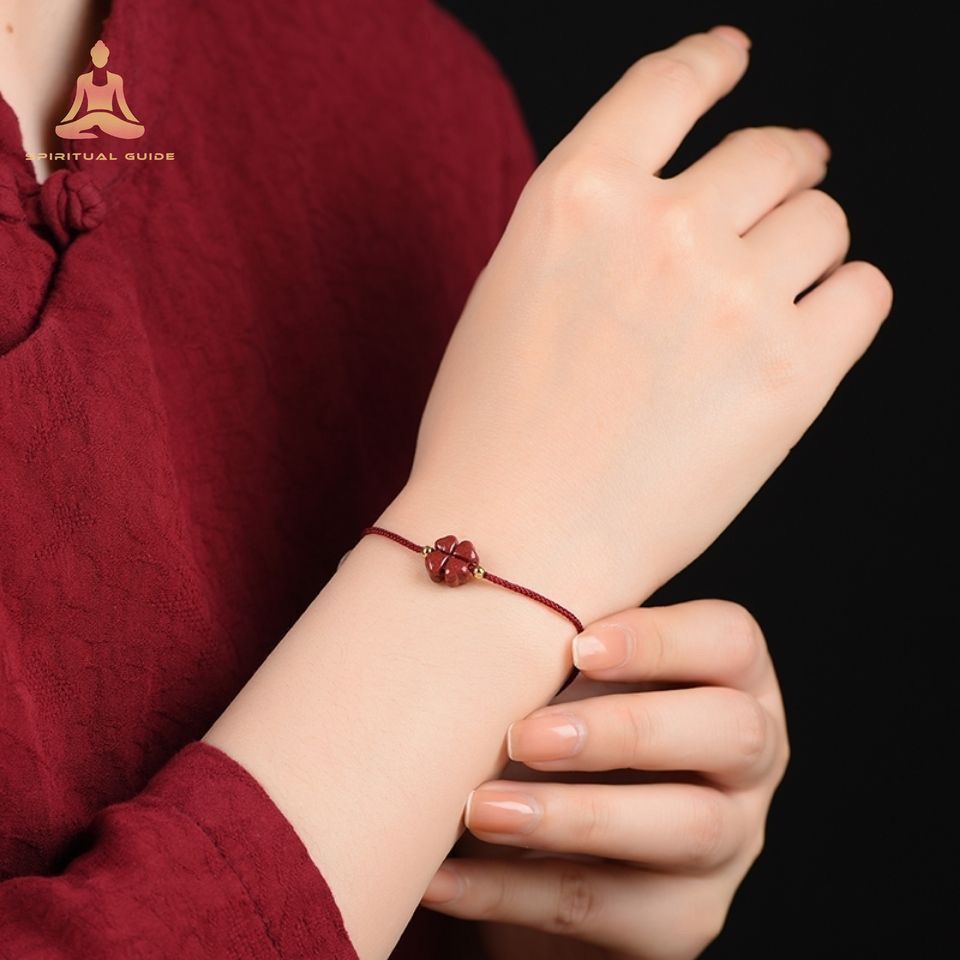 Feng Shui Red String Lucky Four-Leaf Clover Bracelet | Shopee Philippines