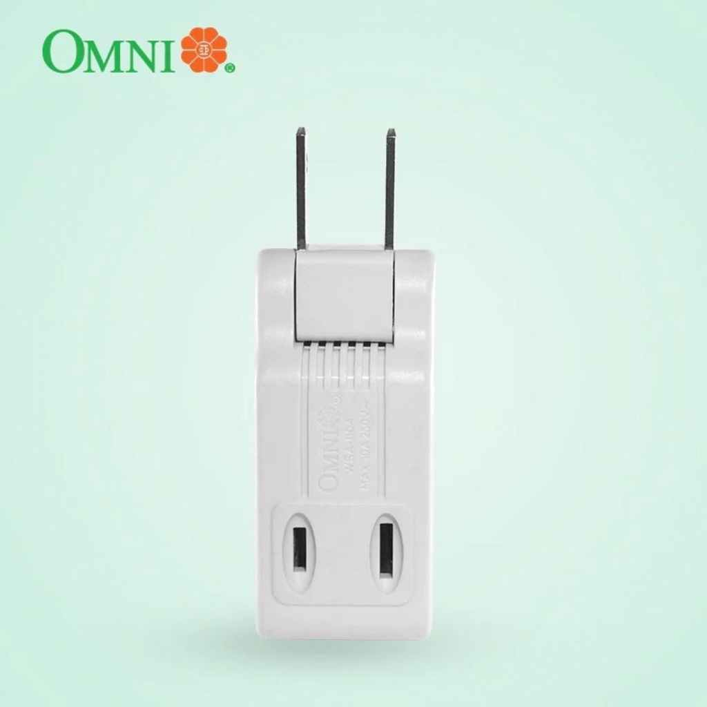 OMNI 4-Gang Adapter w/ Swing Type Plug 10A 220V Electrical Outlet ...