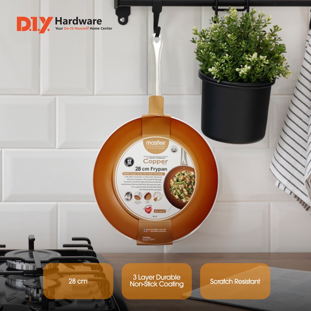 Masflex Copper Series 28 cm Non Stick Fry Pan Induction Ready Frying ...