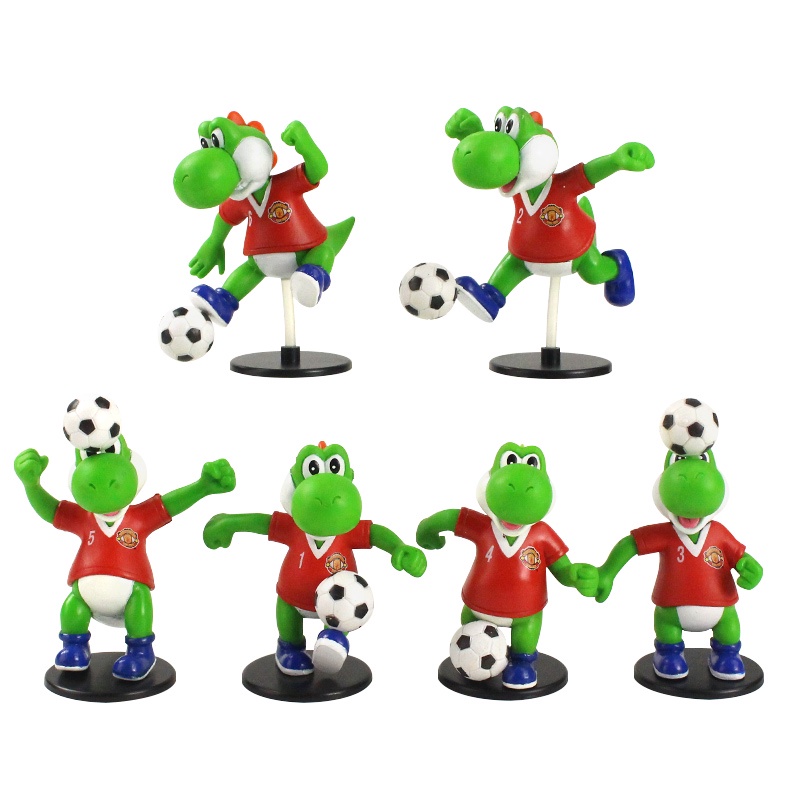 6Pcs/Set Anime Game Super Mario Bros. Luigi Mario Yoshi Bowser Koopa ...