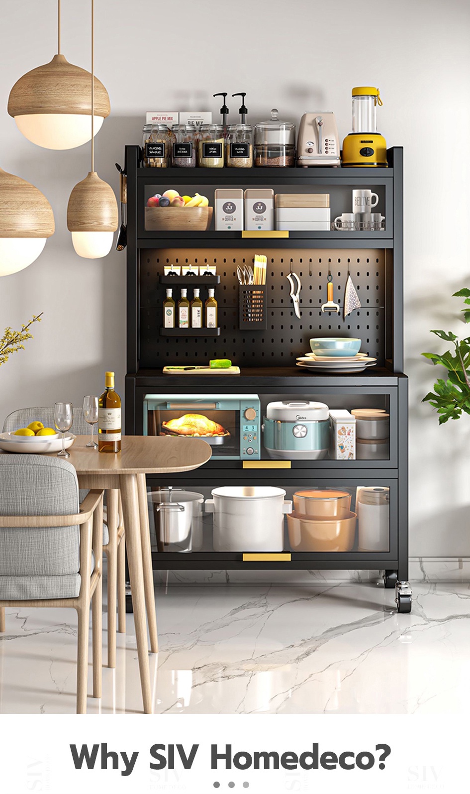 Siv 3-6 Layer Kitchen Cabinet Storage Organizer Rack Shelf With Pull ...