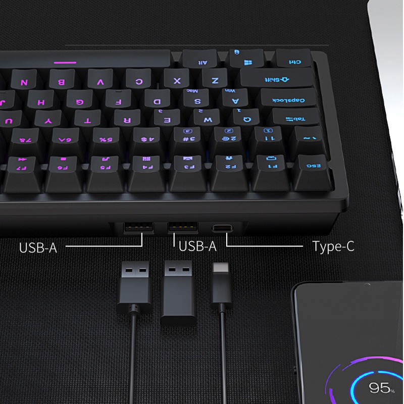 Royal Kludge RK98 Hot-swappable Wireless Mechanical Keyboard with ...