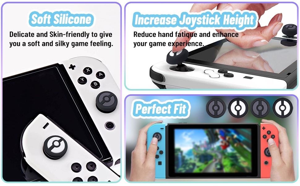 Thumb Grip Set Joystick Caps Compatible with Nintendo Switch/OLED/Lite ...
