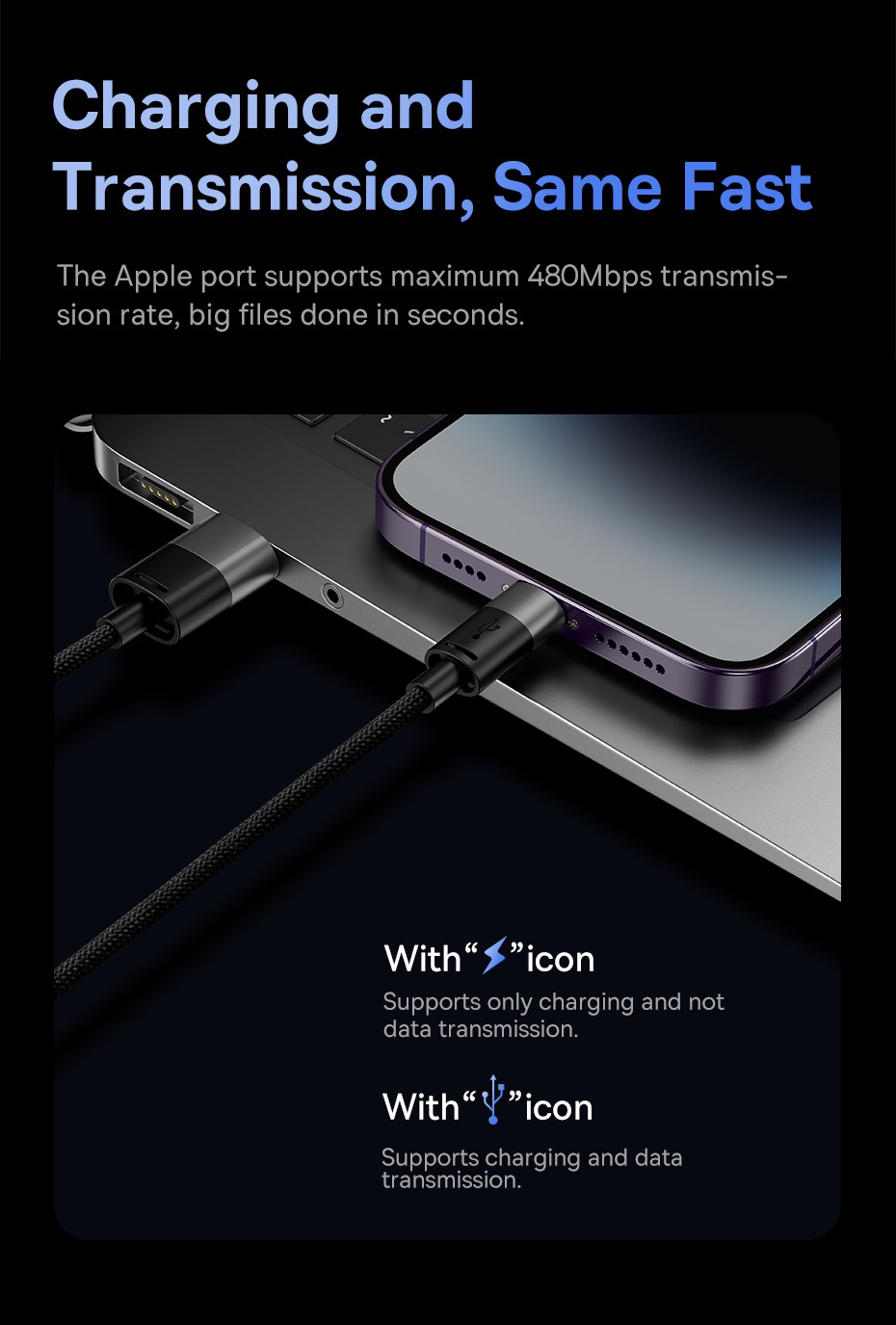 Baseus 3 in 1 USB C Cable for iPhone 14 13 12 Pro 11 3.5A Charger Cable ...