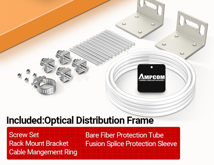 AMPCOM 12-Port ODF Optical Distribution Frame Optic Patch Panel LC SC ...