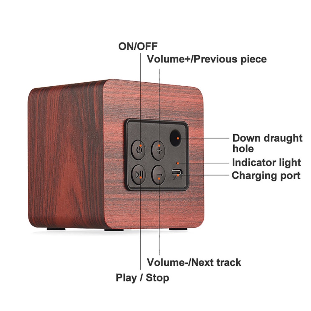 Wooden mini portable speakers with Bluetooth, mobile wireless subwoofer ...