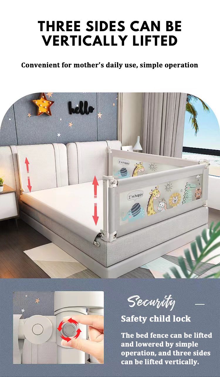 NIVICO BEBE Baby Bed Fence babybed guardrail Bed Rail Guard Vertical ...