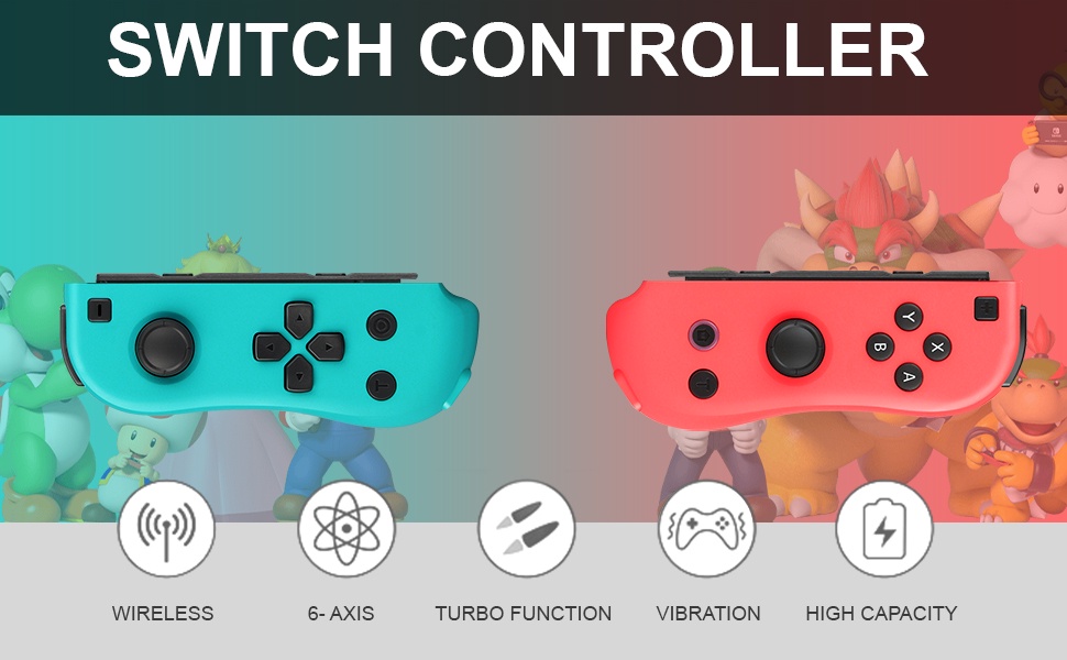 Joy Cons Compatible for Nintendo Switch& Switch Oled Model, Replacement ...