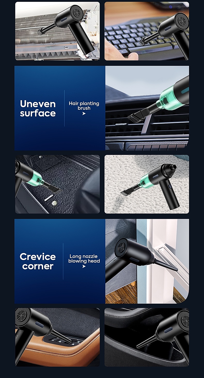 CENZIMO 110000rpm Cordless Electric Vacuum Cleaner 3 In 1 Duster Blower ...