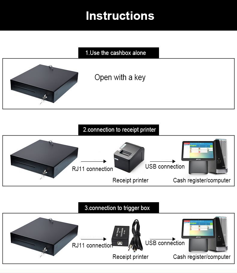 【On Hand】Combo Set A Mobile Thermal Bluetooth Printer Cash Drawer with ...