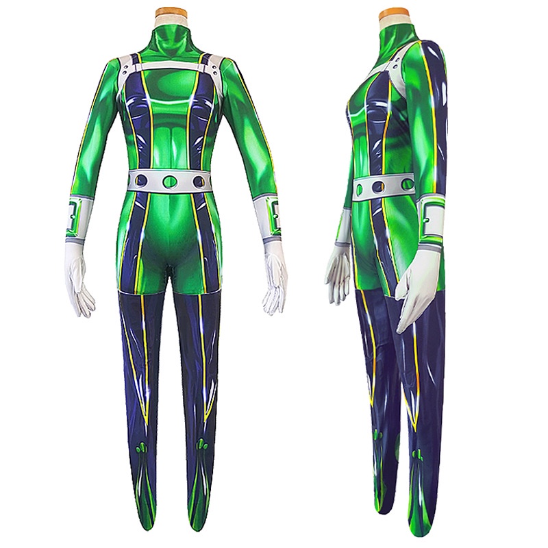 My Hero Academia Froppy Tsuyu Asui Cosplay Costume wigs Spandex Zentai ...
