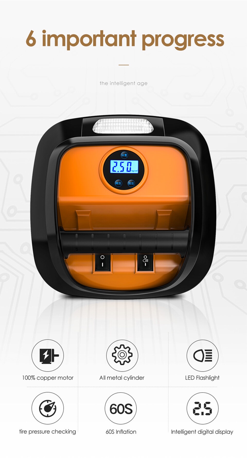 GARAGE BOY 3 in 1 Portable Car Air Pump Digital Display, Pre Tire ...