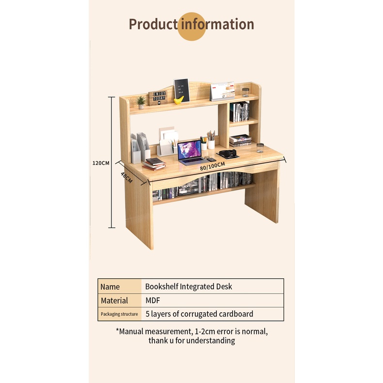 Study Table With Drawer Computer desk desktop home desk bookcase ...