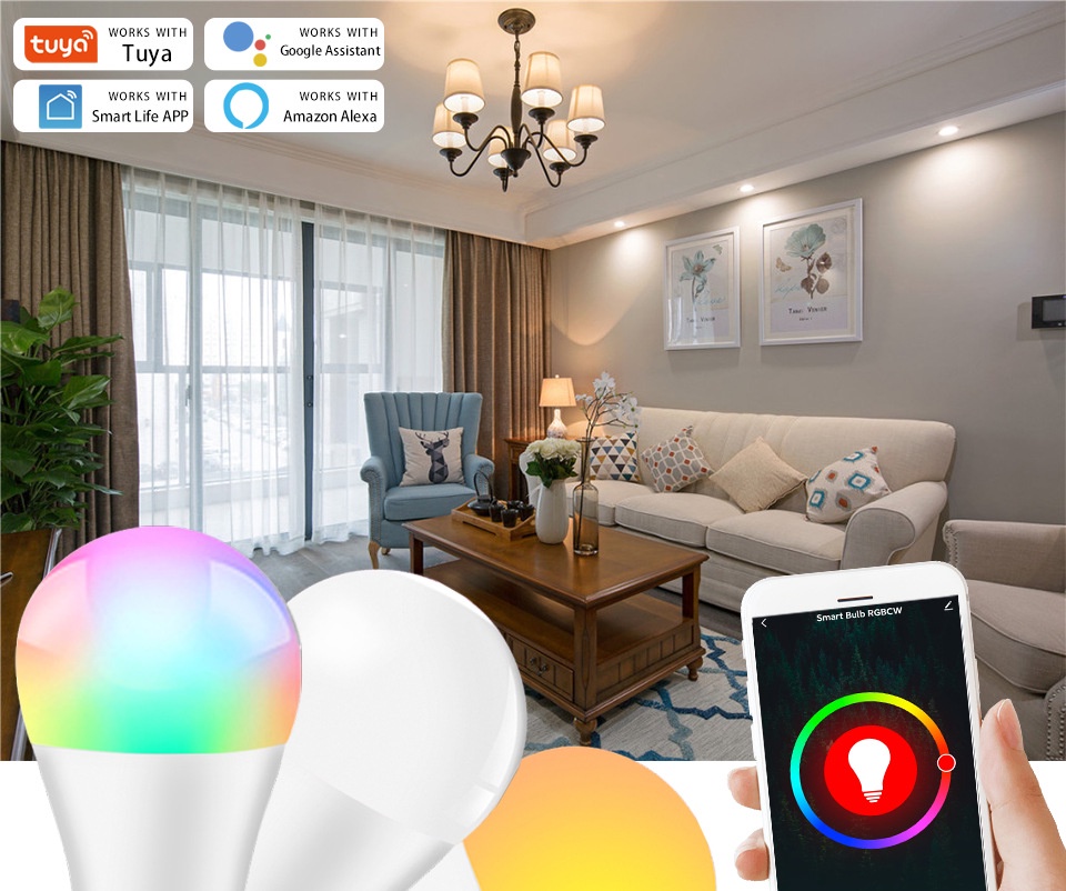 UNOLUX TUYA Smart Light LED RGB WiFi Bulb 9W 15W Color Change Bulb ...