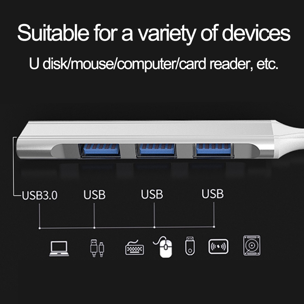 USB C Hub Extensions 4 Port Type C 3.0 Hub USB Splitter High Speed OTG ...