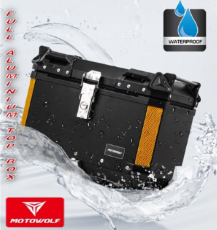 MOTOWOLF FULL ALUMINIUM TOP BOX WATERPROOF TAIL CASES HEAVY DUTY FOR ...