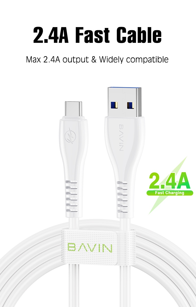 BAVIN CB195 2.4A Fast Charging & Data Transfer Cable w/ 1 Meter Wire ...