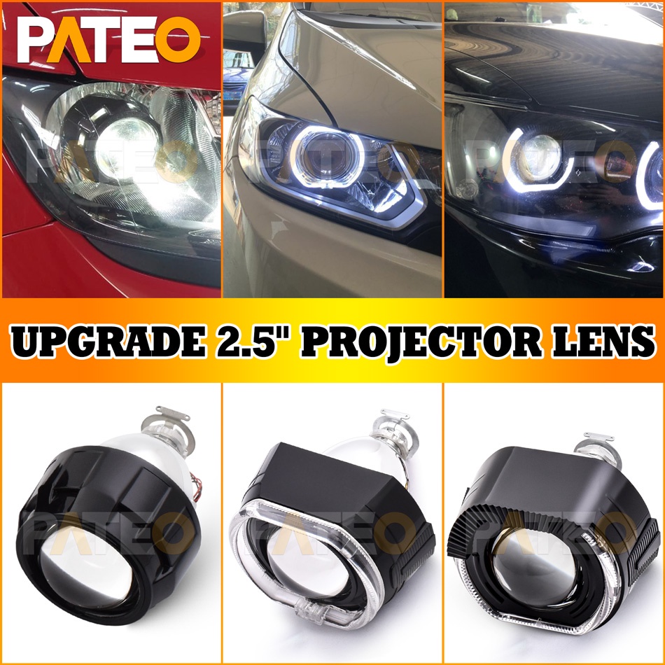 2.5 Inch Bi-xenon Projector Lens Black Angel Eyes Turn Signal headlight ...